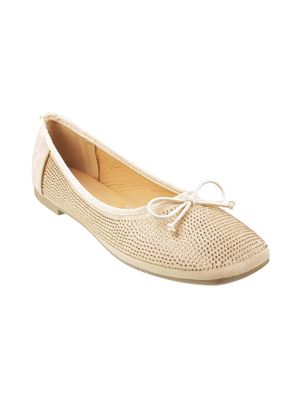 Buy Metro Womens Beige Flat BallerinasMetro Embellished-sequined Beige ...