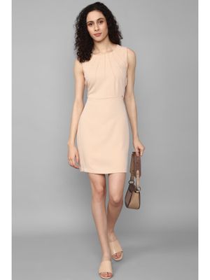 Buy Allen Solly Women Cream Solid Casual Dress Online