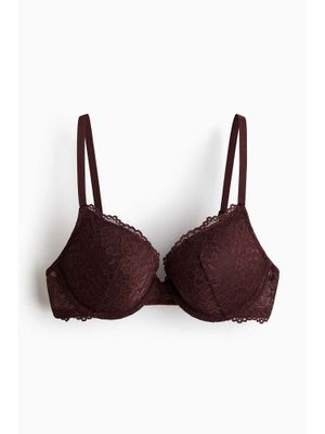 Buy H&M Women Brown Lace Push-Up Bra (32A) Online