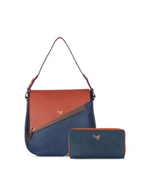 Buy Baggit Blue Solid Handbag Online
