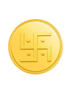 Buy Candere by Kalyan Jewellers 24K-999 Swastik 10 gms Yellow Gold Coin ...