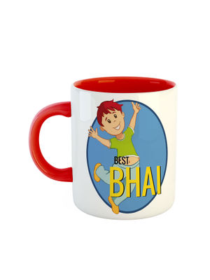 Buy ARTBUG Red Best Bhai Printed Ceramic Mug Online