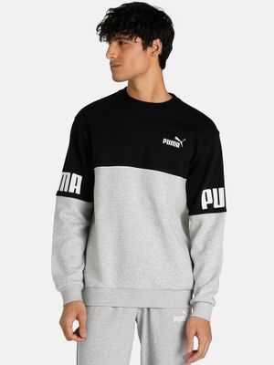 Puma Sweatshirts : Buy Puma Power Colorblock Crew Men Gray Sweatshirt ...