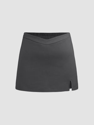 Buy Cider Solid Slit Classic Skort Curve & Plus (3XL) Online