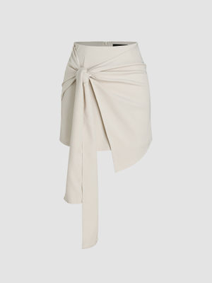 Buy Cider Mid Waist Knotted Mini Skirt (S) Online