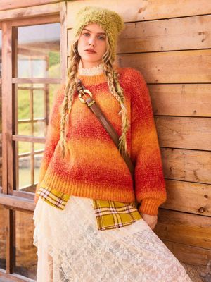 Buy Cider Wool-Blend Stripe Ombre Sweater (S) Online