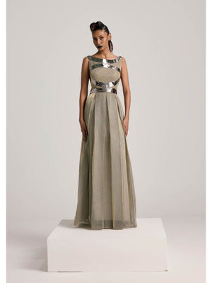 Buy AKHL Gold Pleated Dress (XS) Online