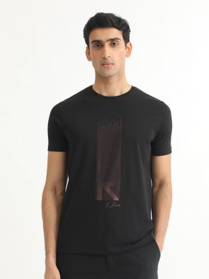 Buy Rare Rabbit Black Smart T Shirt with Branding Online