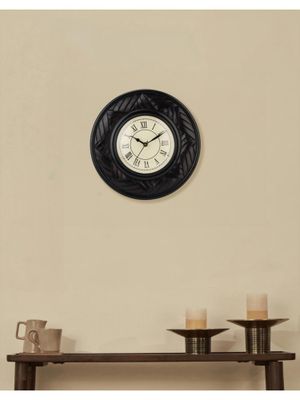 Buy Fabindia Black Wooden Samaya Wall Clock Online