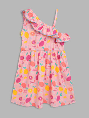 Buy Elle Kids Girls Pink Printed Dress Online