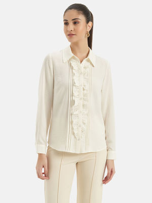Buy Kazo Ruffle Detail Straight Shirt Online