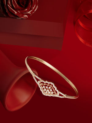 Buy Zaveri Pearls Rose Gold Tone Cubic Zirconia Bracelet Online