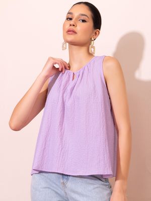 Buy FabAlley Lavender Sleeveless Top Online