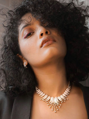 Buy Estele Gold & Rhodium Plated Signature Starbust Necklace Set with ...