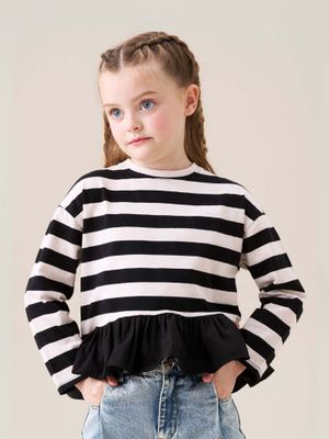 Buy ANGEL & ROCKET Marley Stripe Peplum Top (11-12 Years) Online