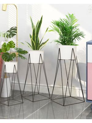 Buy Homesake Metal Planters Indoor 3 Pieces Diamond Black Online