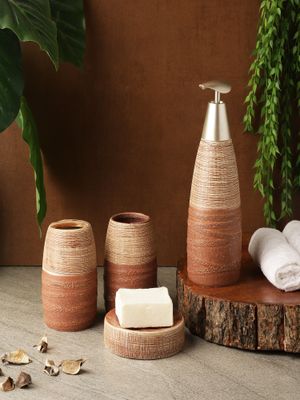 Buy The Decor Mart Rust Ceramic Pore and Slate Bath Accessory Set Online