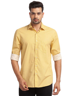 Buy ColorPlus Tailored Fit Yellow Shirt Online