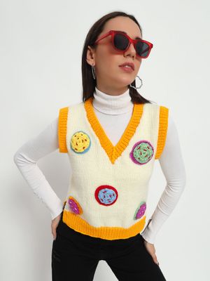 Buy SUGERCANDY Italian Donut Handmade Vest Sweater (XS) Online