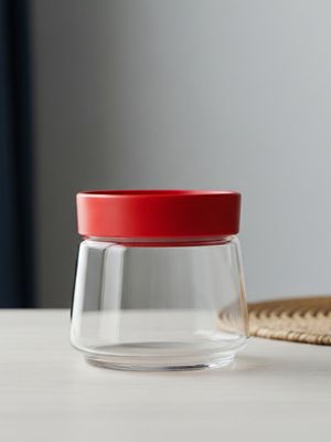 Buy Luminarc Transparent 500 Ml Swing Jar with Red Lid (S) Online
