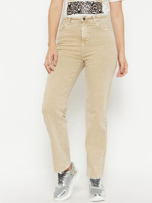 Buy Madame Women Beige Denim Jeans Online