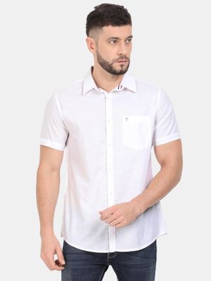 Buy VUDU Classic White Linen Shirt (S) Online