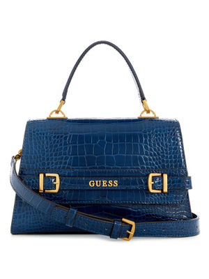Buy Guess Women Blue Textured Handheld Bag With Magnetic Button Closure ...