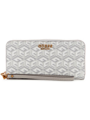 Buy Guess Women Grey Printed Zip Around Wallet With Zip Closure Online