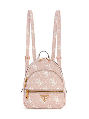 Buy Guess Women Pink Printed Backpack With Zip Closure Online