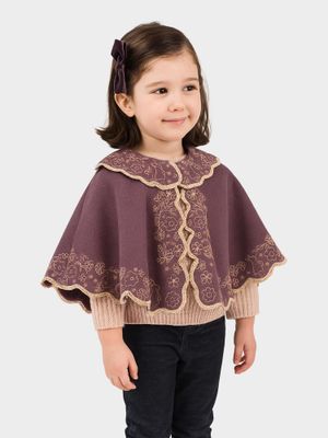 Buy Mi Arcus Embroidered and Lace Work Poncho for Girls Online