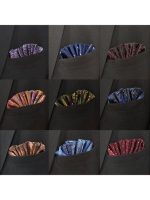 Buy The Tie Hub Microfiber Pocket Square for Men (Pack of 9) Online
