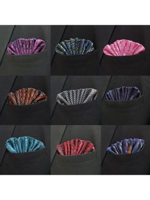 Buy The Tie Hub Microfiber Pocket Square for Men (Pack of 9) Online