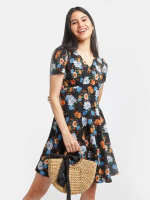 Buy Zink London Womens Multi-Color Floral Mini Dress Online