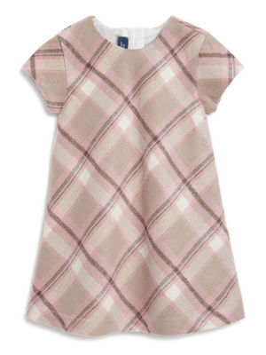 Buy Chicco Girls Pink Checked Short Sleeve Dress (9-12 Months) Online