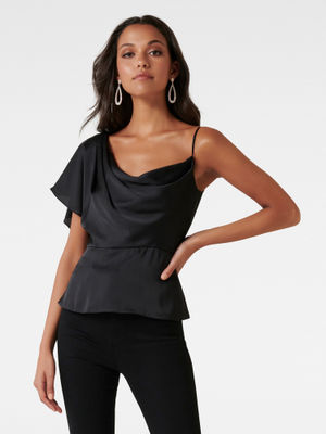 Buy Forever New Danielle One Shoulder Satin Top Online