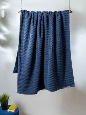Buy Nautica Fluffy Zero Twist 100% Cotton Towel -1Pc Bath Towel Solid-Navy Blue Online