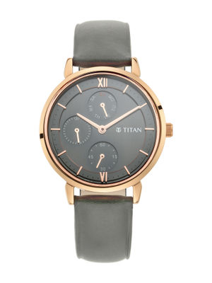Buy Titan Grey Leather Watch -2652WL02 Online