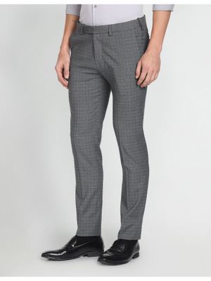 Arrow Formal Trousers : Buy Arrow Auto Flex Check Grey Trousers Online ...