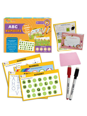 Buy Popcorn Games & Puzzles Alphabet & Numbers Reusable Write &Wipe ...