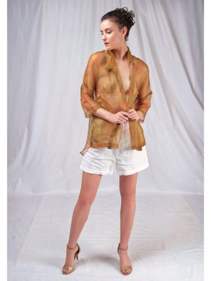 Buy Seesa Olive Moss Sheer Overshirt Online