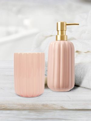 Buy Anko Set of 2 - Pink Soap Dispenser & Tumbler Online