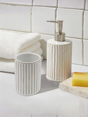 Buy Anko Set of 2 - White Soap Dispenser & Tumbler Online