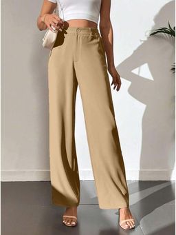 Buy BROADSTAR Women Beige Polyester Formal Trouser (28) Online