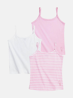 Buy Plan B Girls Pink Stripes Multi-Color Camisoles Online