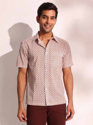 Buy Fabindia White Printed Regular Shirt (XS) Online