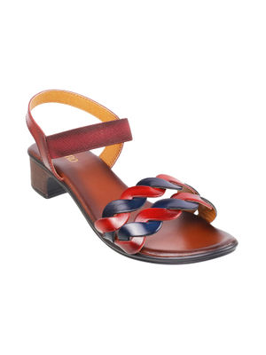 Buy Metro Women Maroon Block Heel Sandals (EURO 35) Online