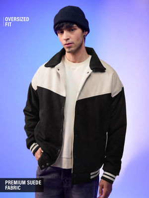 Buy The Souled Store Black Colorblock Bomber Jacket (XS) Online