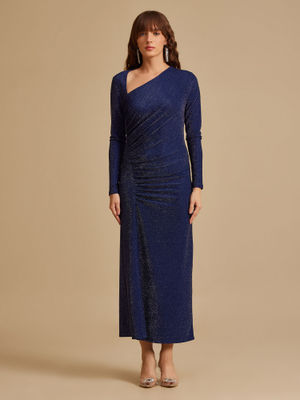 Buy Kazo Layton Blue Solid Maxi Dress (XS) Online