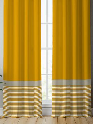 Buy Urban Space Mustard Cotton Curtains Online