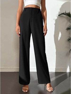 Buy BROADSTAR Women Black Polyester Formal Trouser (28) Online